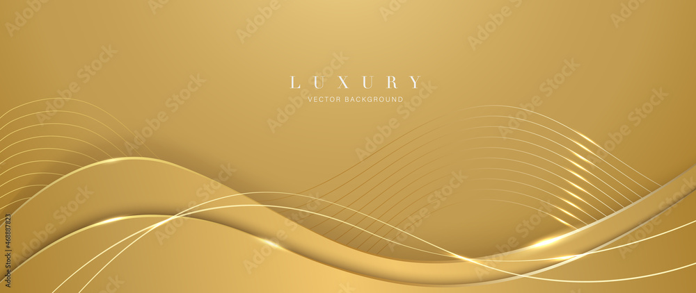 Luxury gold background vector. Abstract white and golden lines ...