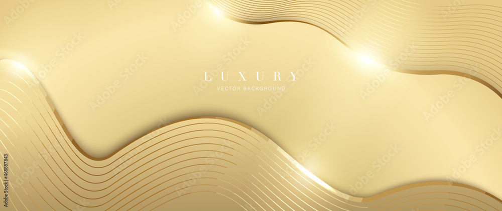 Luxury gold background vector. Abstract white and golden lines ...