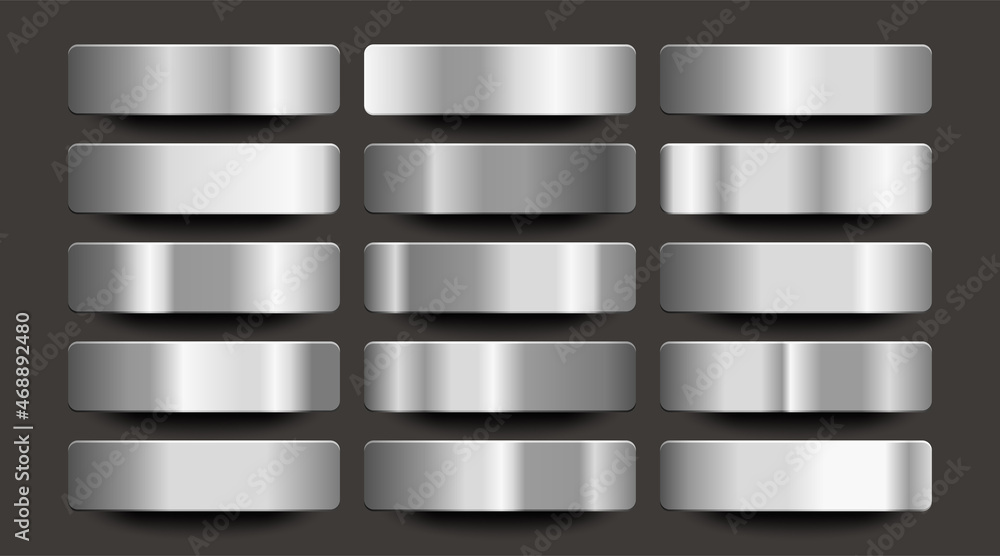 Premium silver gradients swatches set Stock Vector | Adobe Stock