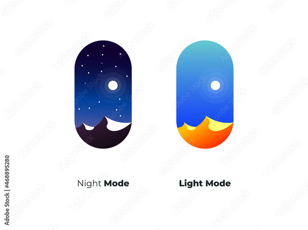 Vetor de logo for company, night mode and bright mode, icon for website ...