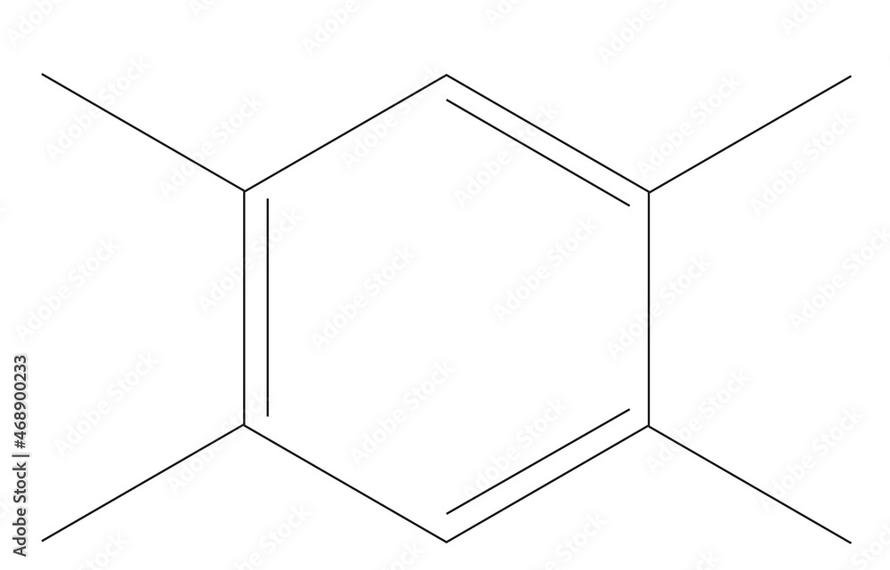 Structural formula of Durene (Structure of Durene molecule) Stock ...