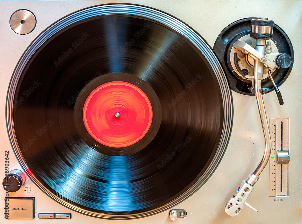 top view of a vintage turn table Stock-Foto | Adobe Stock