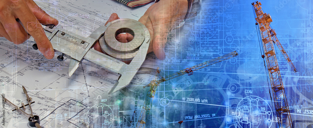 engineering industrial design in construction Stock Photo | Adobe Stock