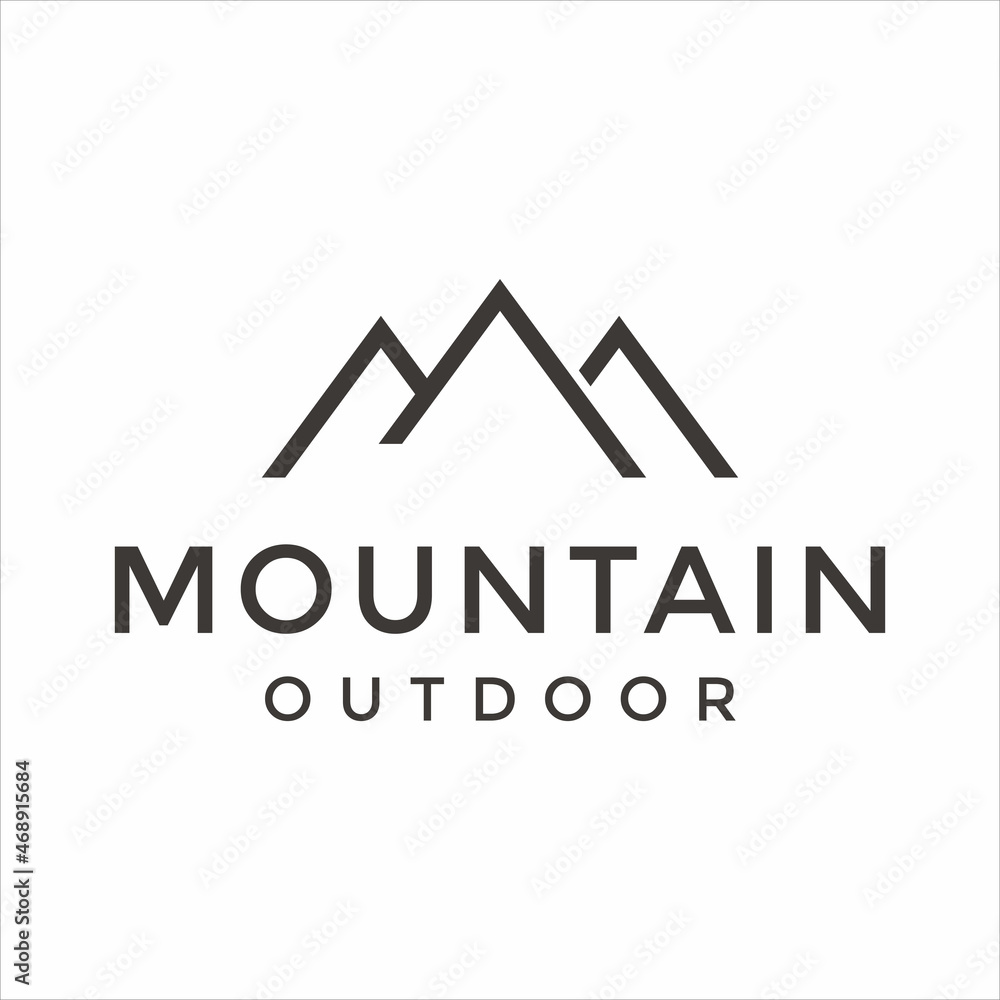 Simple mountain logo design vector. Stock Vector | Adobe Stock