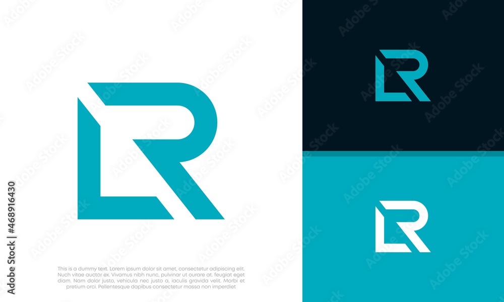 Initial LR logo design. Innovative high tech logo template. Stock ...