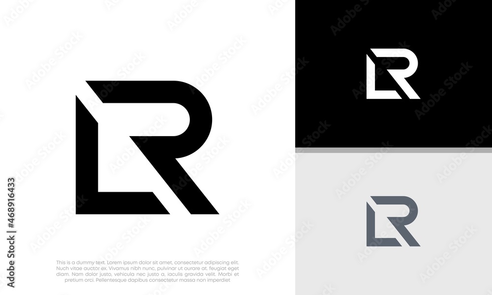 Initial LR logo design. Innovative high tech logo template. Stock ...