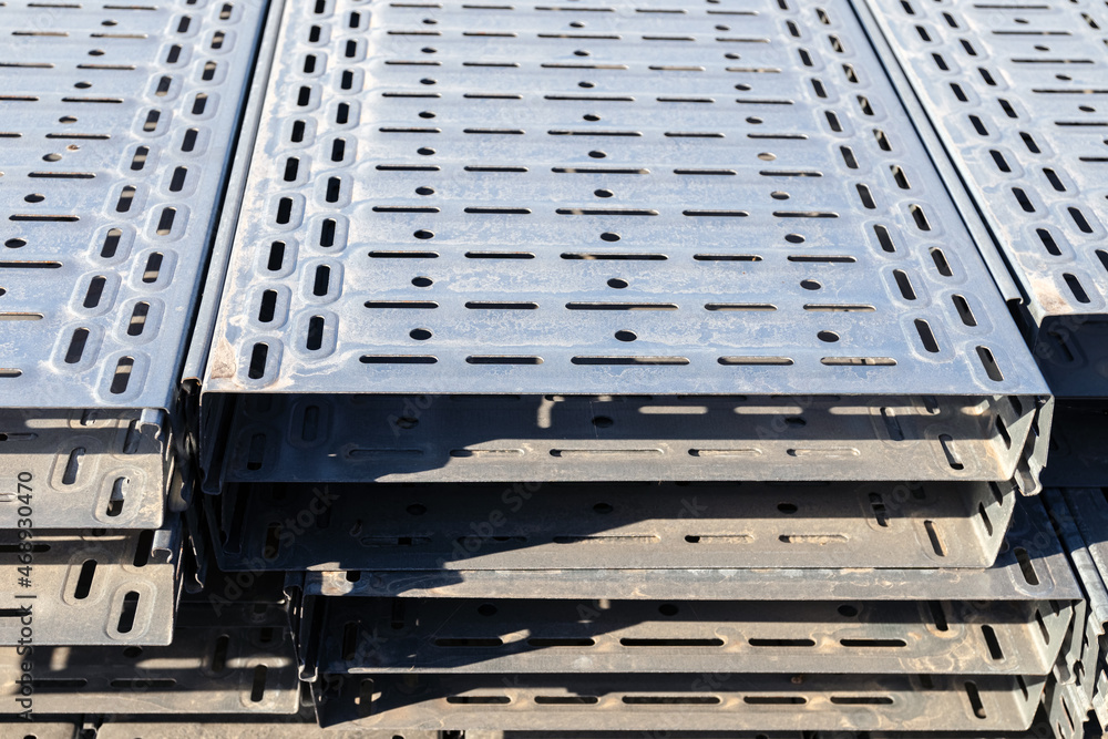 Building aluminum structures for installation work Stock Photo | Adobe ...