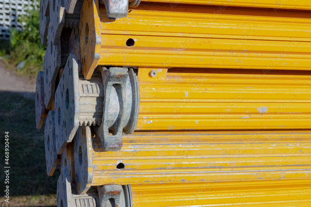 Building aluminum structures for installation work Stock Photo | Adobe ...