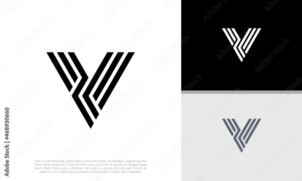 Initial V logo design. Innovative high tech logo template. Stock Vector ...