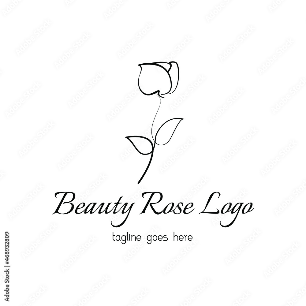 Beauty rose logo inspiration template. Rose vector line art beauty care ...