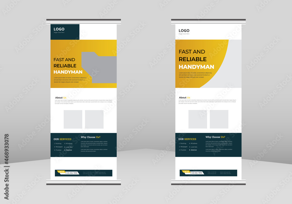 Handyman Roll Up Banner Design, Handyman Services Roll Up Banner, Home ...