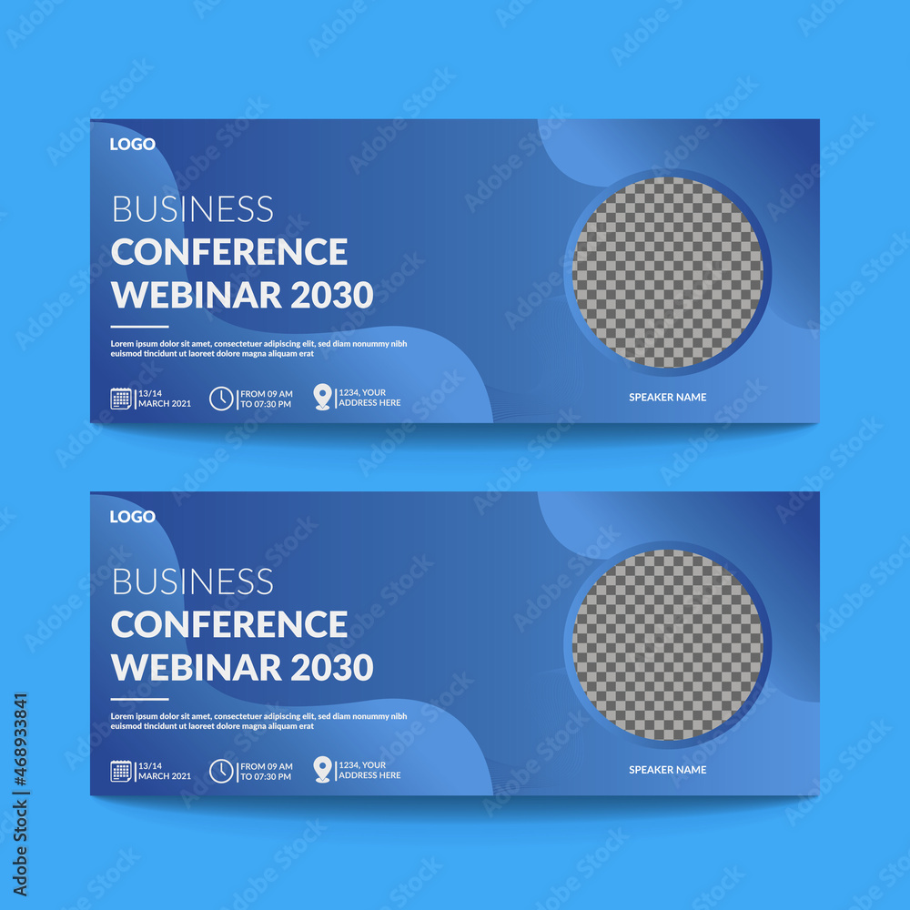 Webinar conference web banner or social media horizontal banner design ...