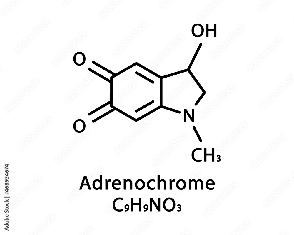 Adrenochrome molecular structure. Adrenochrome skeletal chemical ...
