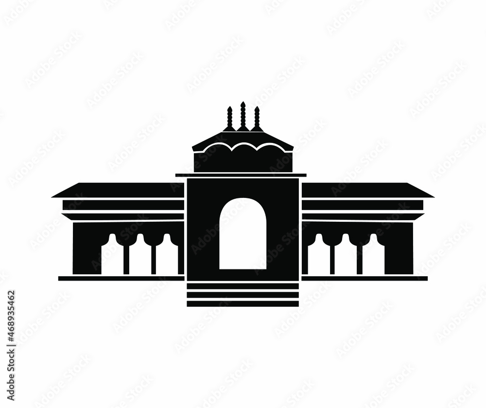 Vetor de Badrinath (lord Shiva) temple vector icon. Badrinath is a holy ...