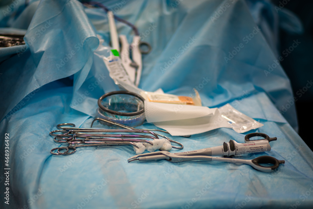 surgical instruments, the surgeon takes the instrument during the ...