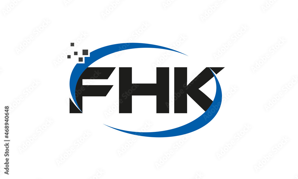 dots or points letter FHK technology logo designs concept vector ...