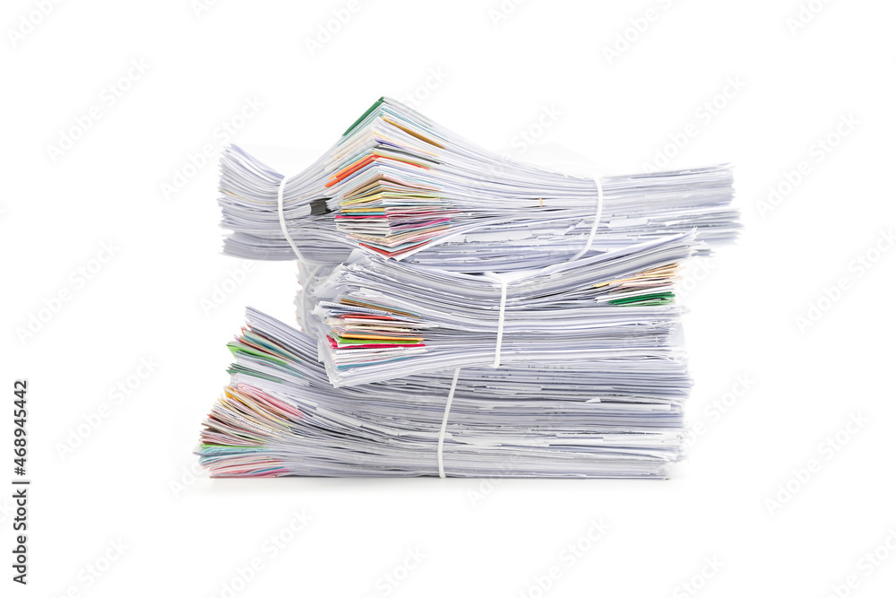 Stack of Documents isolated on white background. Stock Photo | Adobe Stock