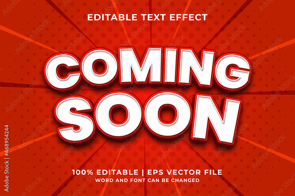 Editable text effect - Coming Soon 3d template style premium vector ...