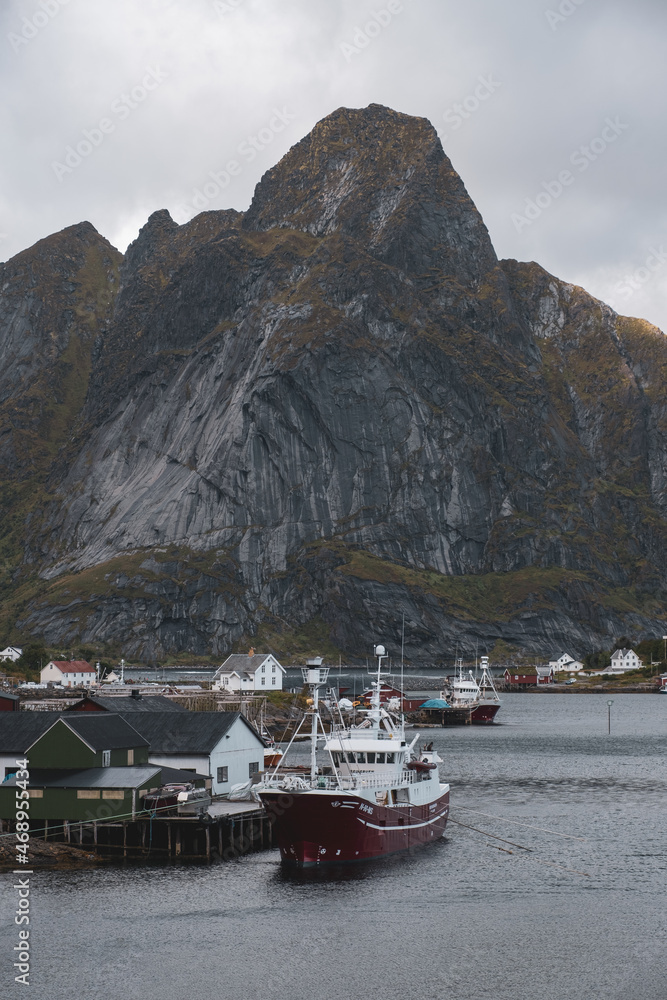 The Reinefjord is located on the Moskenes Island of the Lofoten, a ...