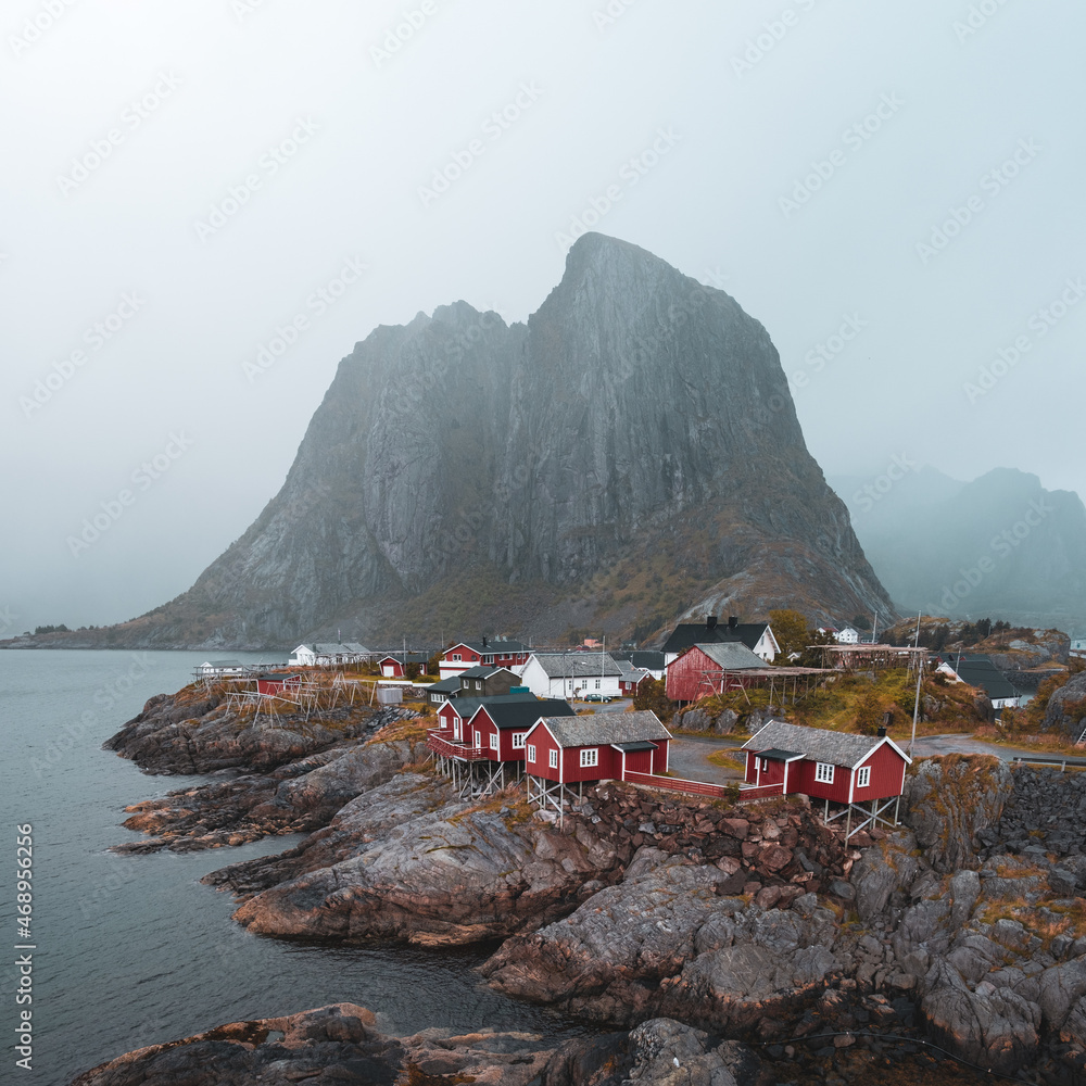 The Reinefjord is located on the Moskenes Island of the Lofoten, a ...