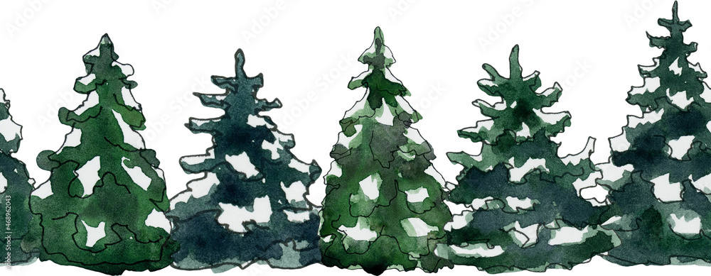 Pine Tree Border Clip Art
