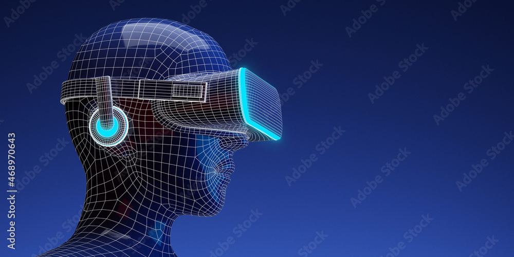 The metaverse concept of future meta-technology engineers..3d rendering ...