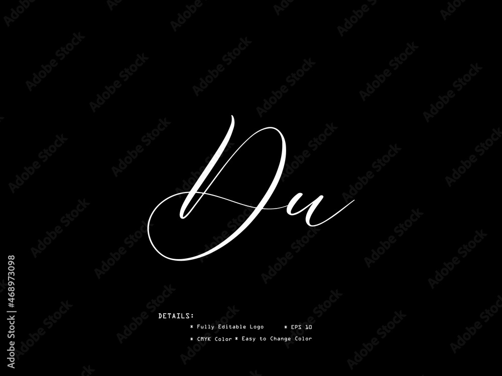 Letter DU Logo, Signature DU d&u Handwriting monogram logo Vector for ...