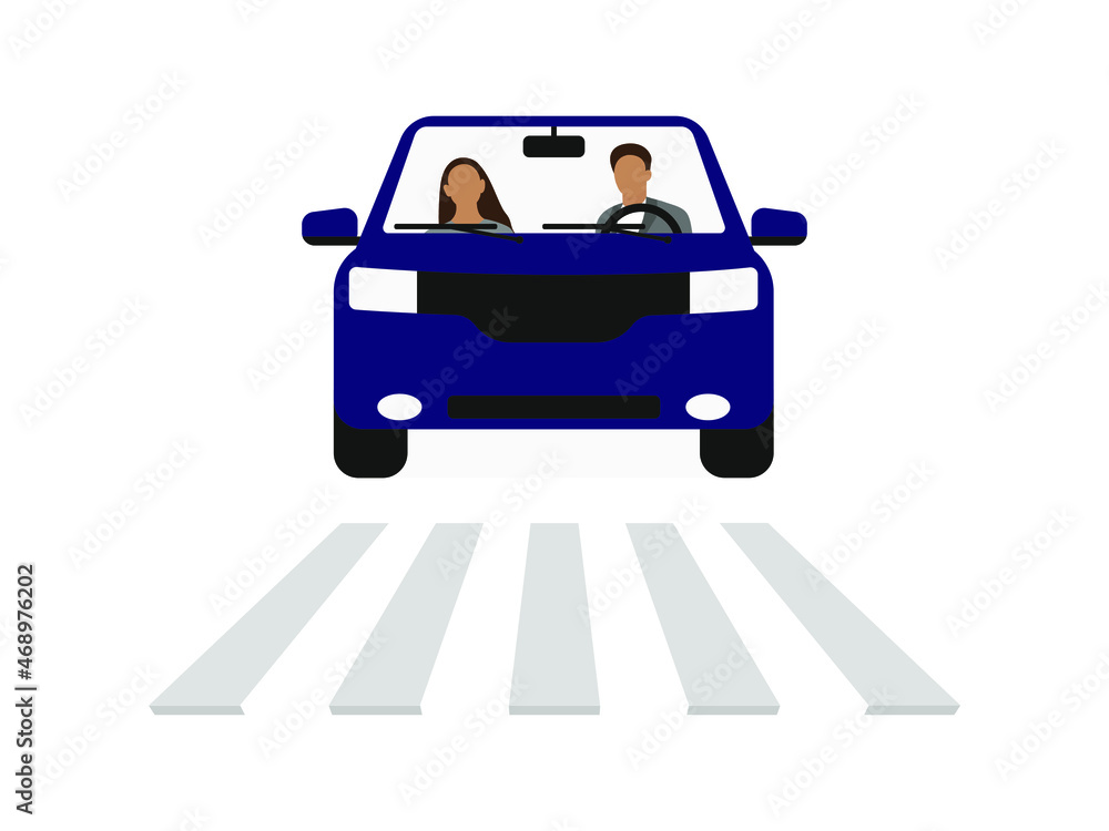 Male character (driver) and female character (passenger) in a car in ...