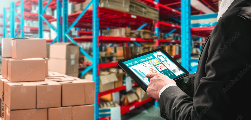 Warehouse management innovative software in computer for real time ...