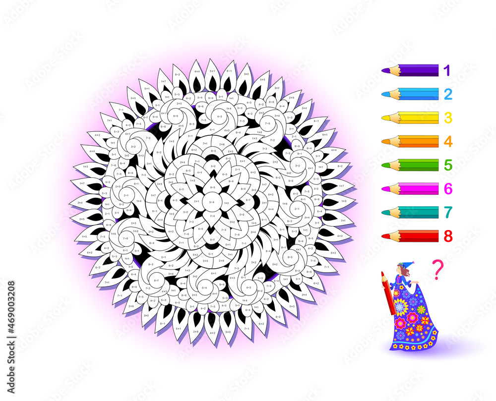 Math education for little children. Coloring book. Mathematical ...