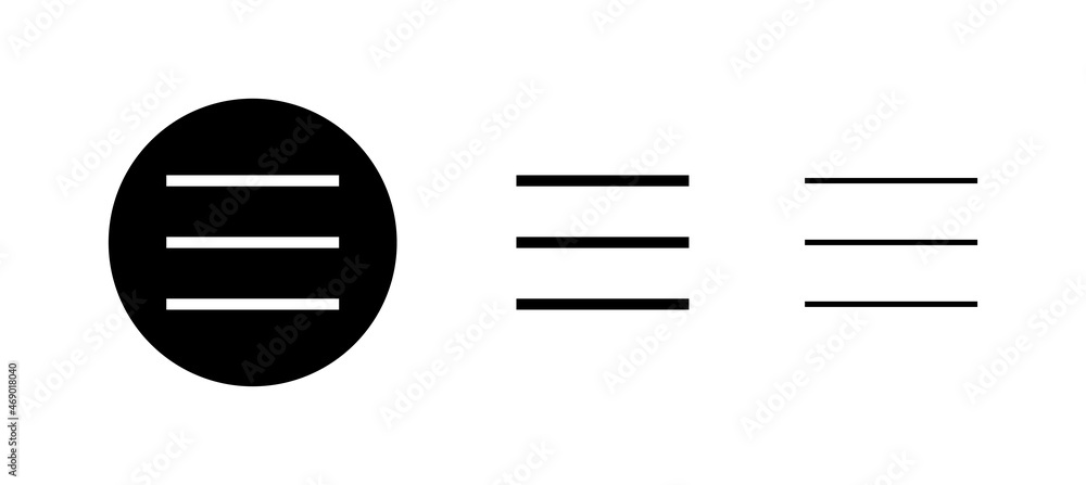 Menu Icons set. web menu sign and symbol. hamburger menu symbol Stock ...