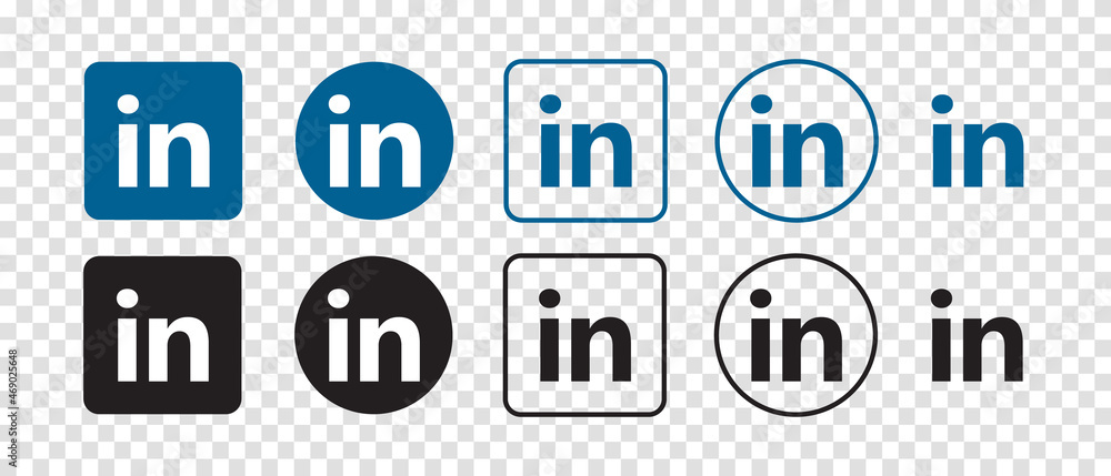 LinkedIn vector logo icon set. Vector illustration Stock Vector | Adobe ...