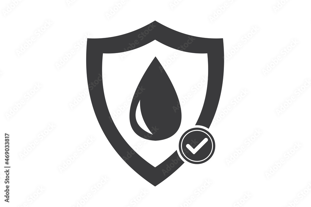 Waterproof icon. Water resistant sign. Liquid drop protection symbol ...