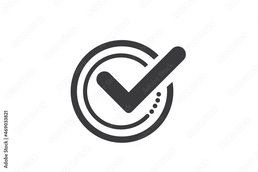 Check mark icon. Accepted or Approved sign. Tick symbol. on white ...