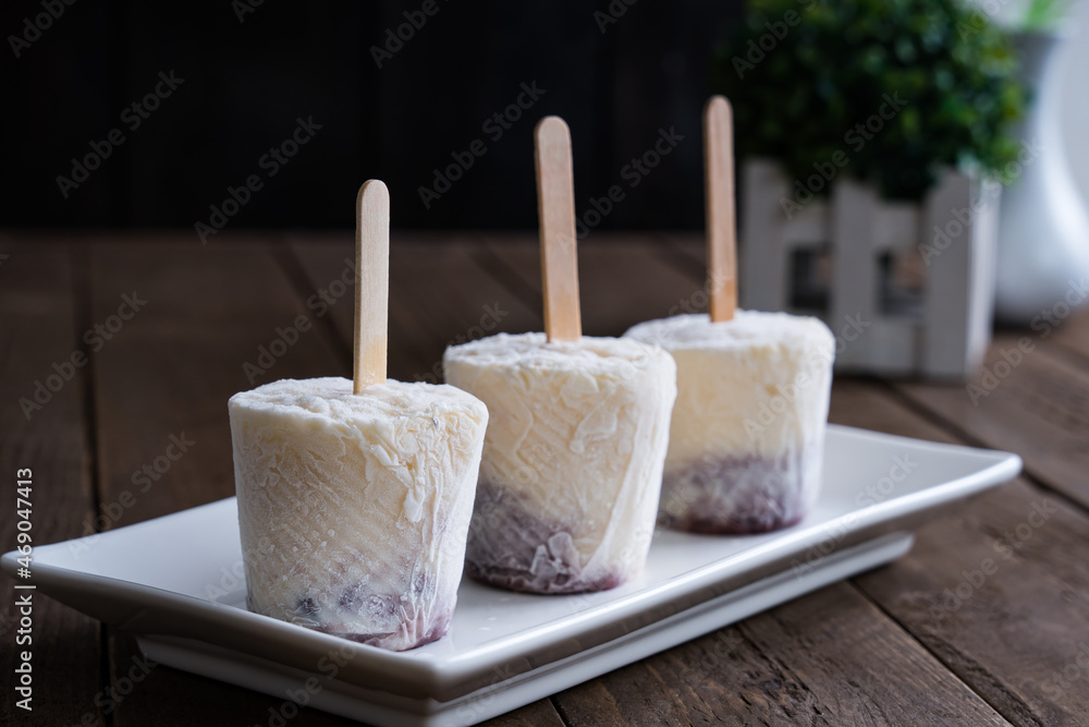 coconut with mungo ice drop; a very common dessert in the Philippines ...