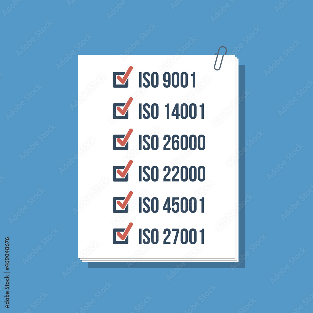 integrated management system completed check list, flat vector ...