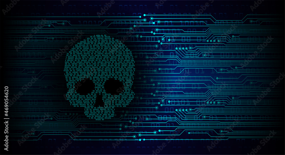 cyber hacker attack background, skull vector Stock Vector | Adobe Stock