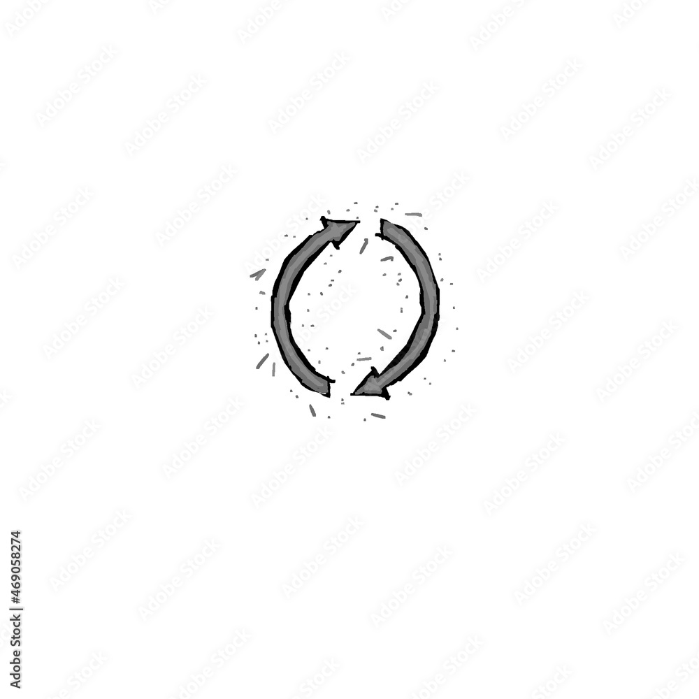 gray round recycling symbol (two arrows) (colored) Stock Illustration ...