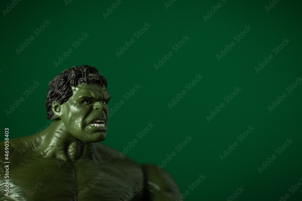 KYIV, UKRAINE - August 03: Marvel Superhero toy editorial on the green ...