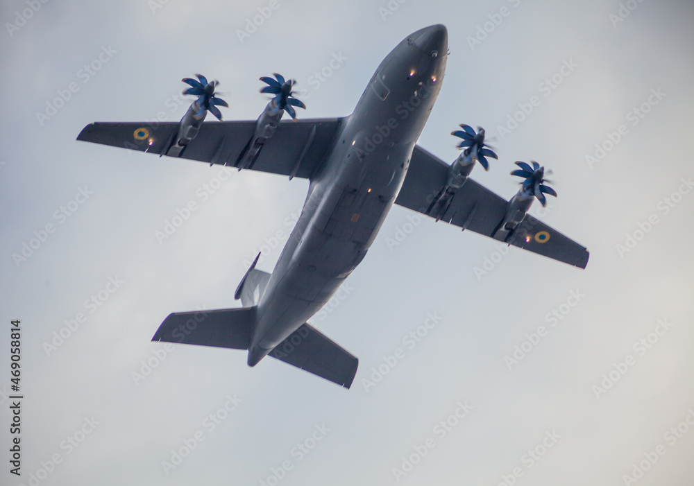 Ukraine, Kyiv - August 18, 2021: Antonov AN-70 military cargo plane ...