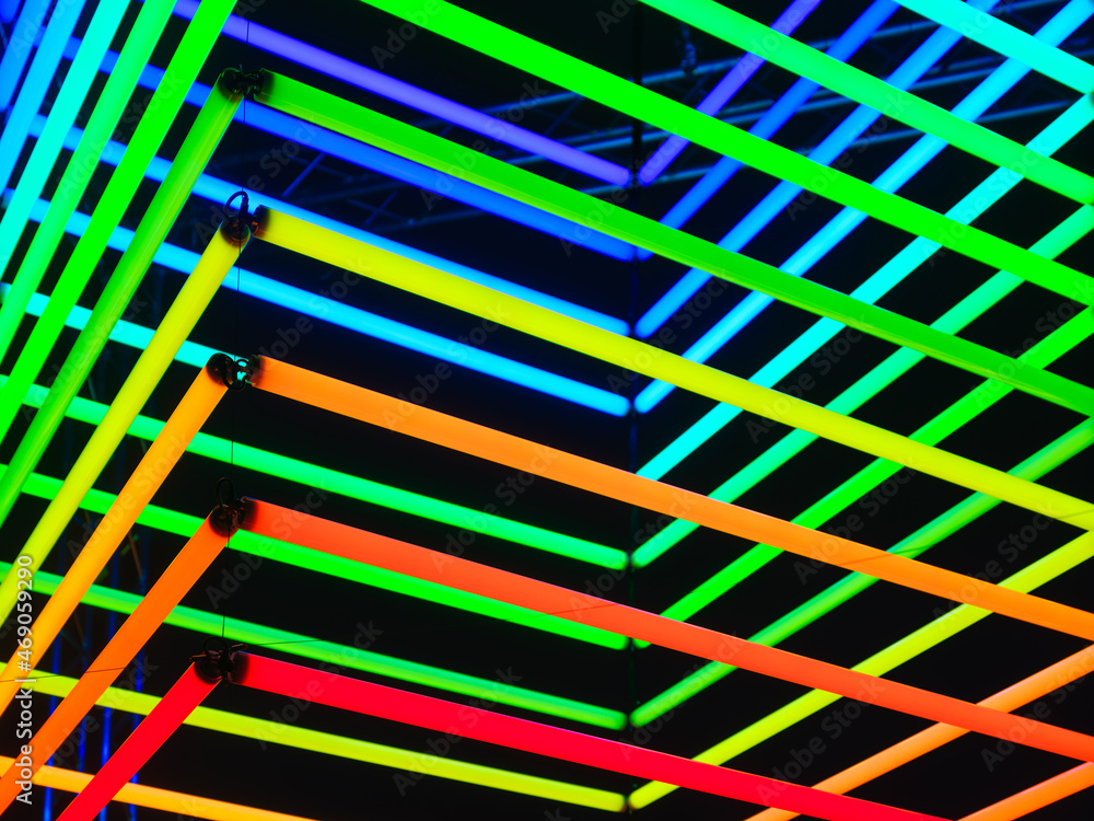 Foto de An art installation of colored lights in support of Pride, LGBT ...