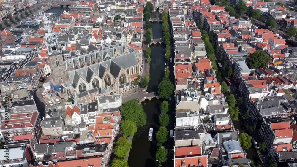 Aerial view of de Wallen is the largest and best known red-light ...