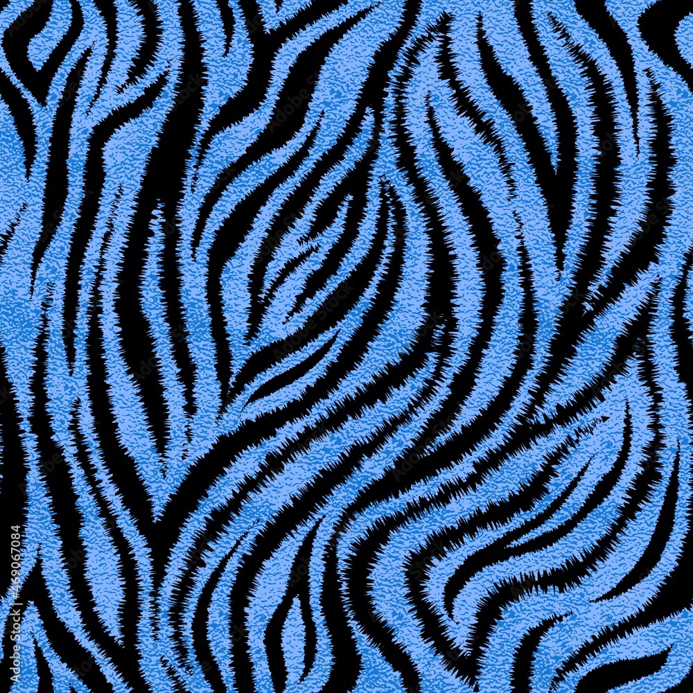 Seamless blue tiger skin pattern. Metallic tiger skin print, texture ...