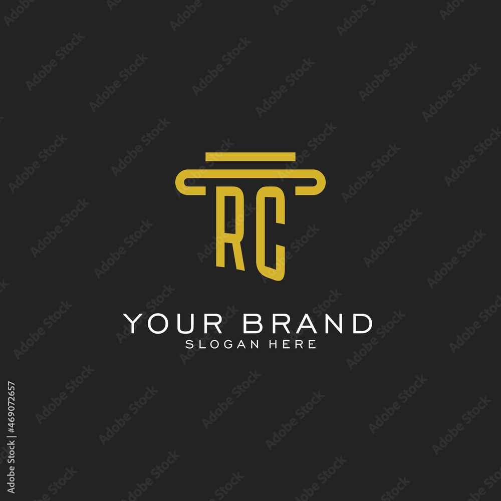RC initial logo with simple pillar style design Stock Vector | Adobe Stock