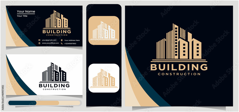 Building technology logo vector design template architech construction ...