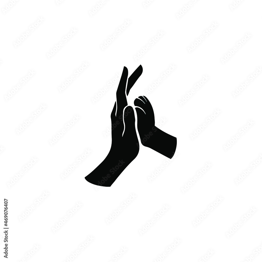 Human Hand And Animal Paw Symbol Logo. Tattoo Design. Stencil Vector ...