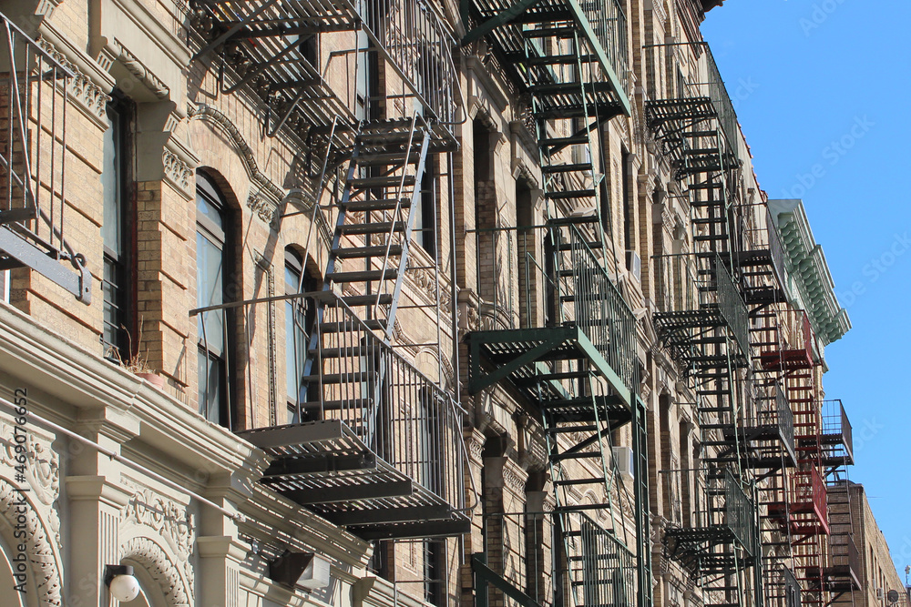 New York City / Fire escape in Harlem Stock Photo | Adobe Stock