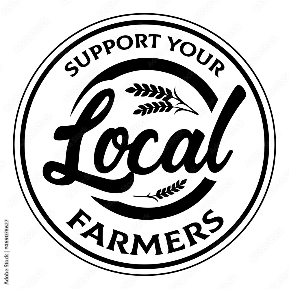 support your local farmers logo lettering calligraphy,inspirational ...