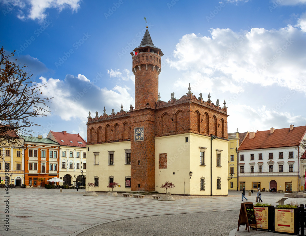 Poland, Tarnow, Tarnów, , city hall, town hall, Renaissance, old town ...
