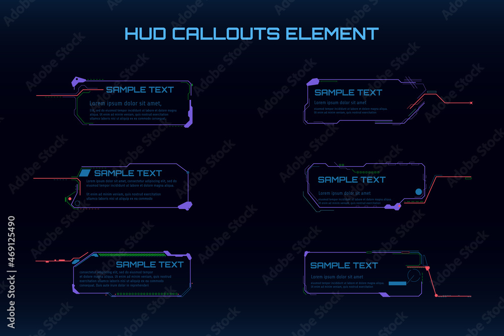 HUD Futuristic UI Callout Massage Interface Template. Identification ...
